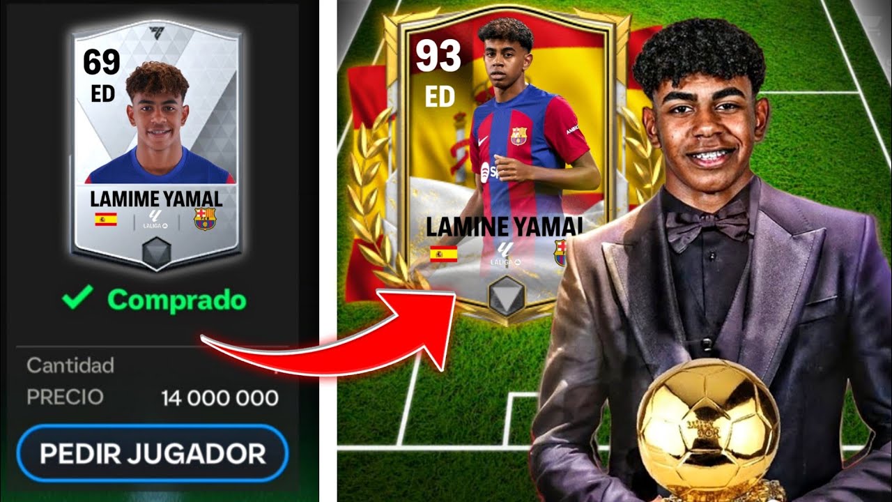 FICHAMOS Y MEJORAMOS AL MAXIMO A LAMINE YAMAL EN FC MOBILE 🔥🏆 - YouTube