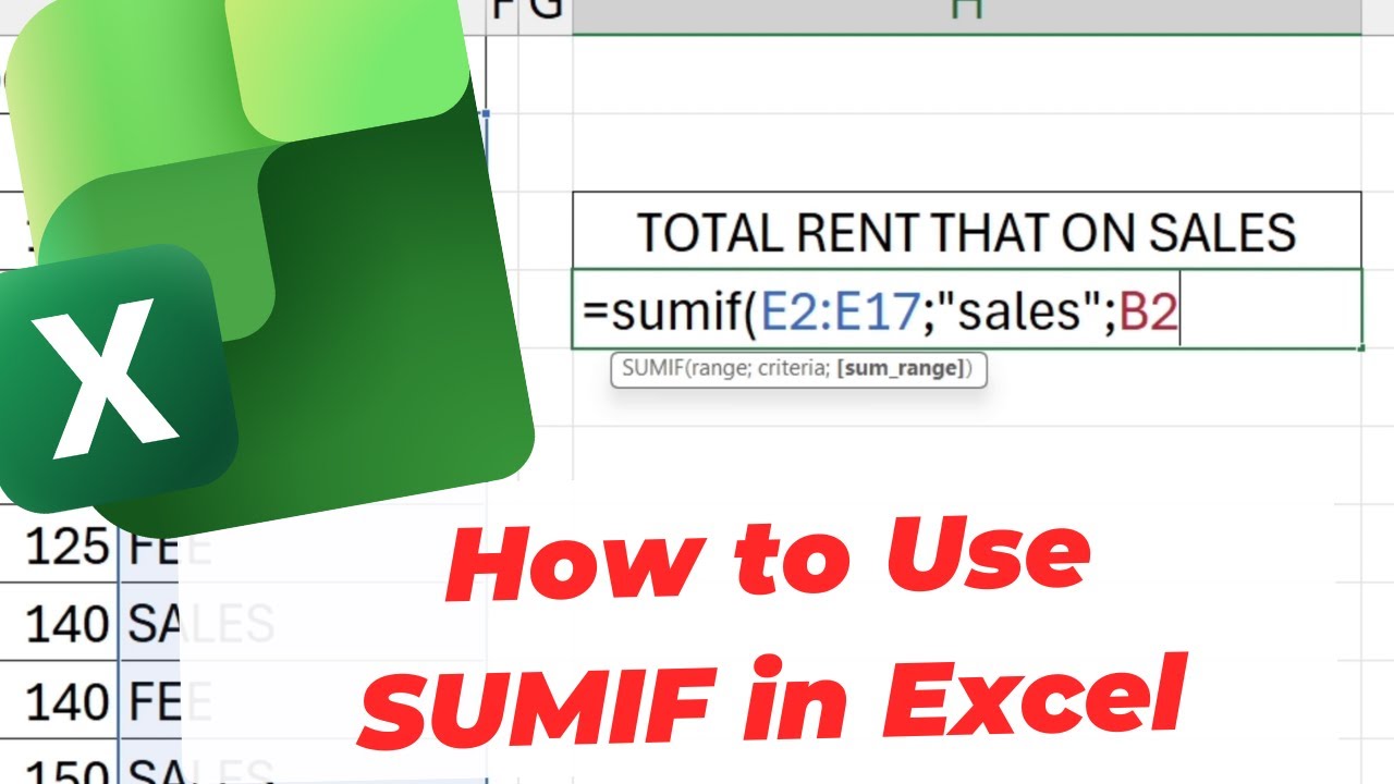 How to Use SUMIF in Excel (Conditional Sum) - YouTube