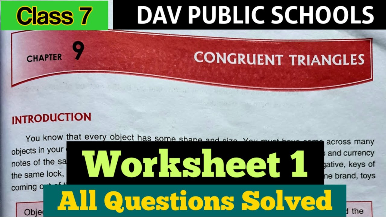 DAV Class 7 Maths Chapter 9 Congruent Triangles Worksheet 1 All dav-class-7-maths-chapter-9-congruent-triangles-worksheet-1-all