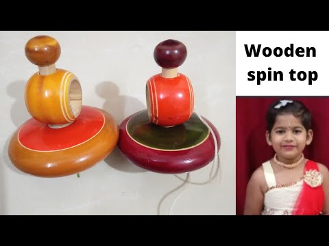 how to use top for kids/how to spin wooden top/playing channapatna ...