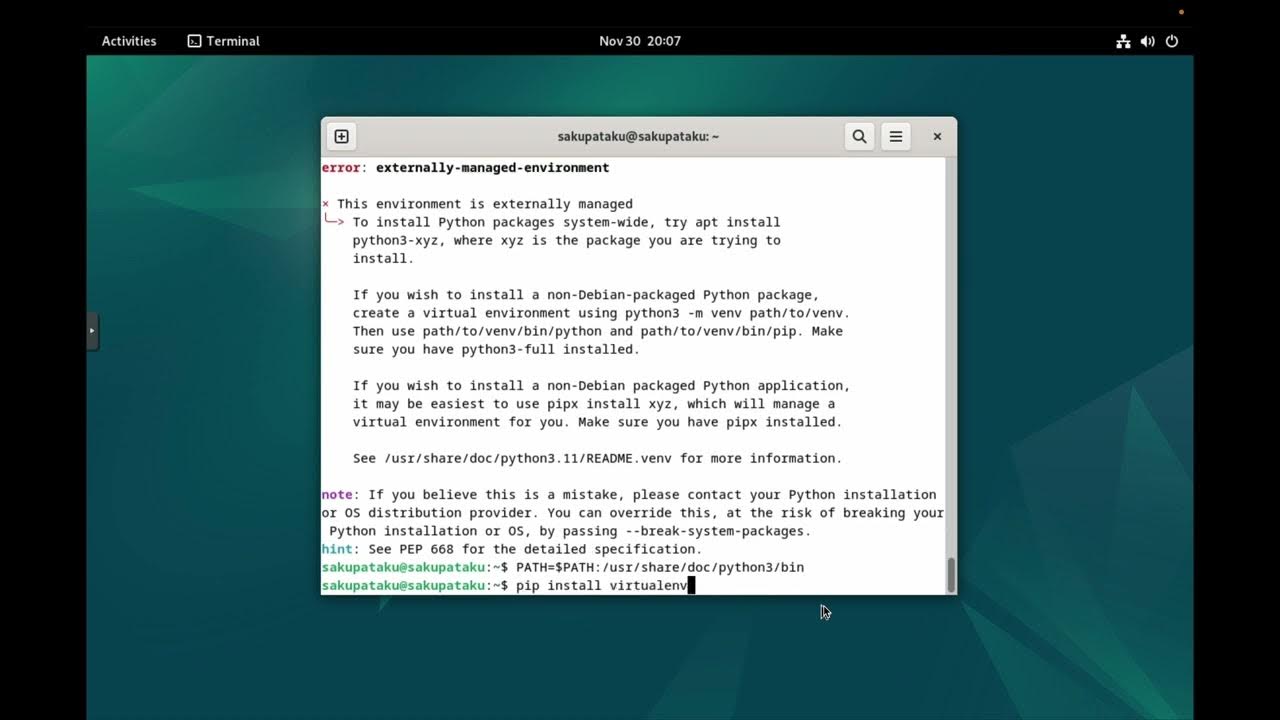 Debian Install Virtualenv Youtube