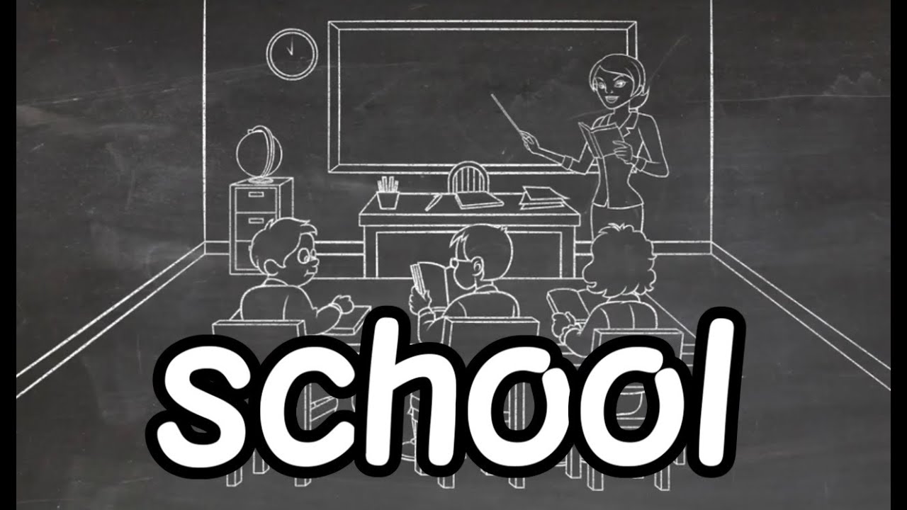 Animation of school classroom and class scene.【学校の教室と授業風景のアニメーション ...