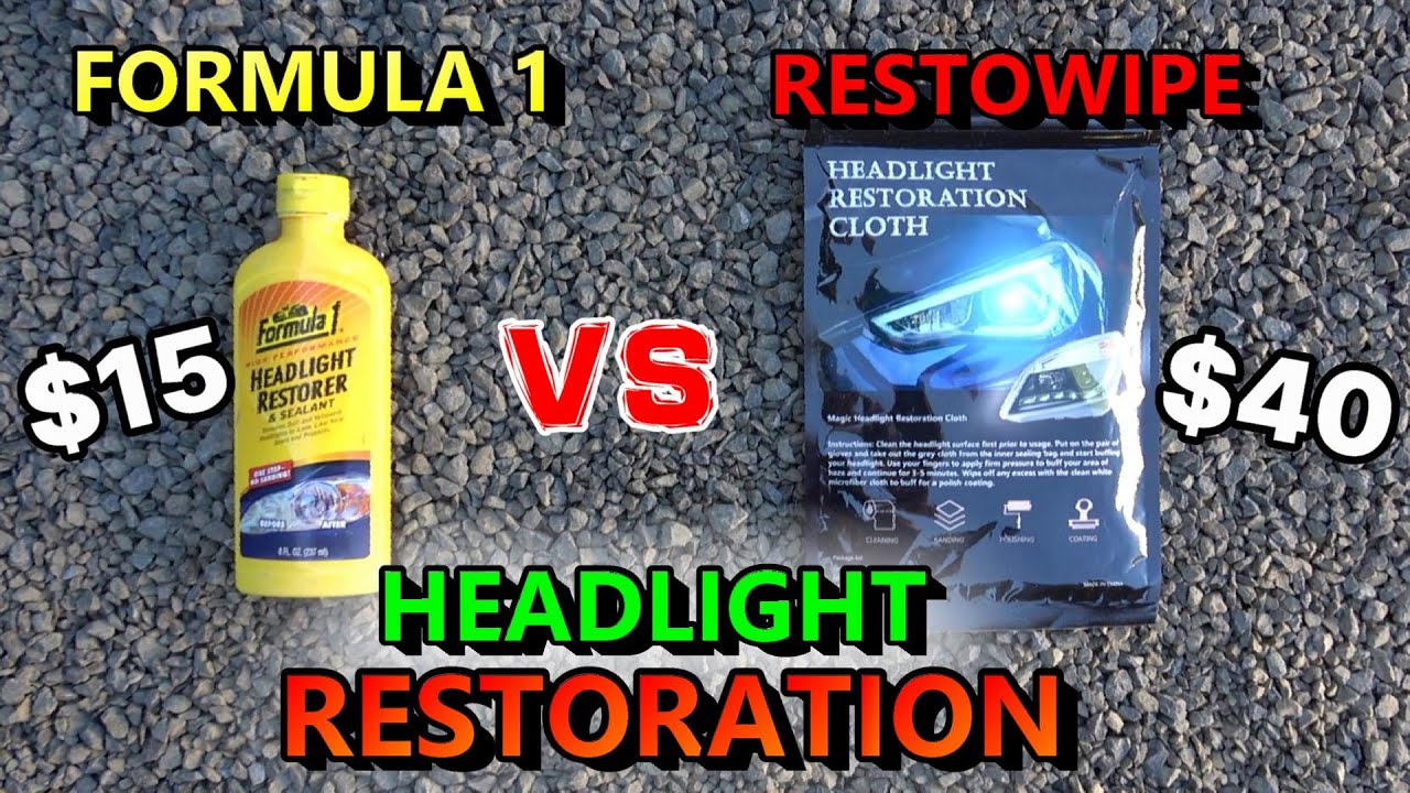 RestoWipe vs Formula 1 Headlight restorer headlight restoration - YouTube