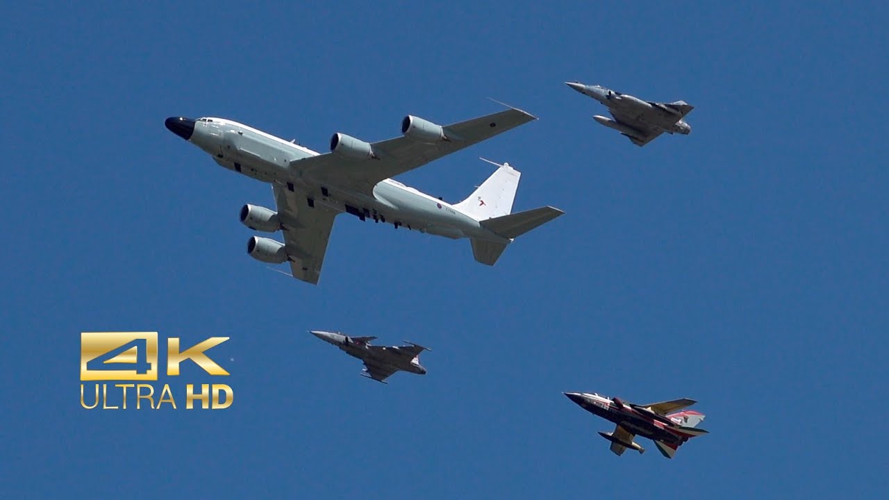 NATO 75th Anniversary Flypast RIAT 2024 RC-135 AWACS F16 Tornado Gripen ...