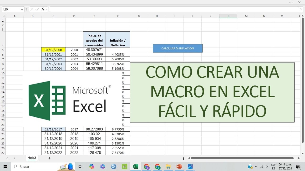 Qué es una macro en Excel ejemplo paso a paso en Menos de 1 Minuto - como configurar - YouTube