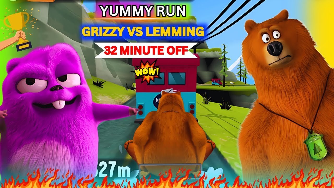 Amazing Yummy Run Fun Gameplay Grizzy and Lemmings Yummy Run Ep 487 ...