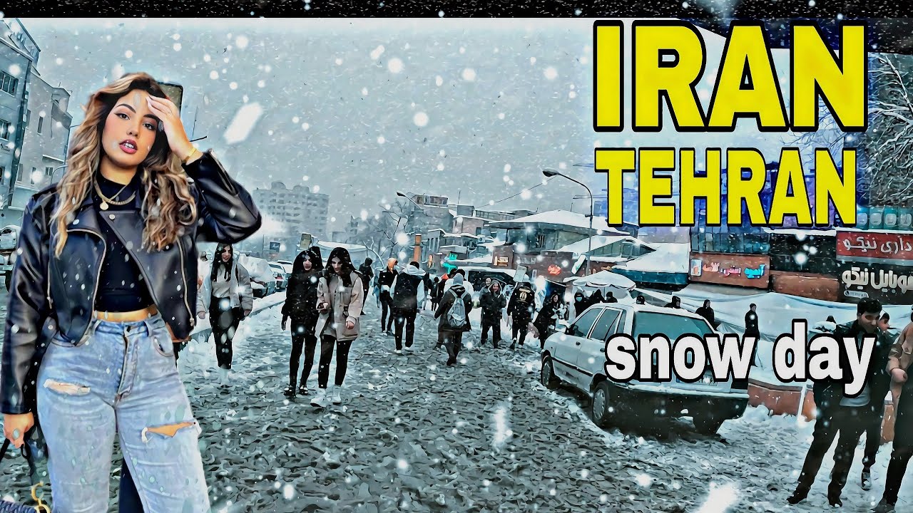 IRAN Today Walking on a snowy day in Tehran city 2023 vlog ایران - YouTube