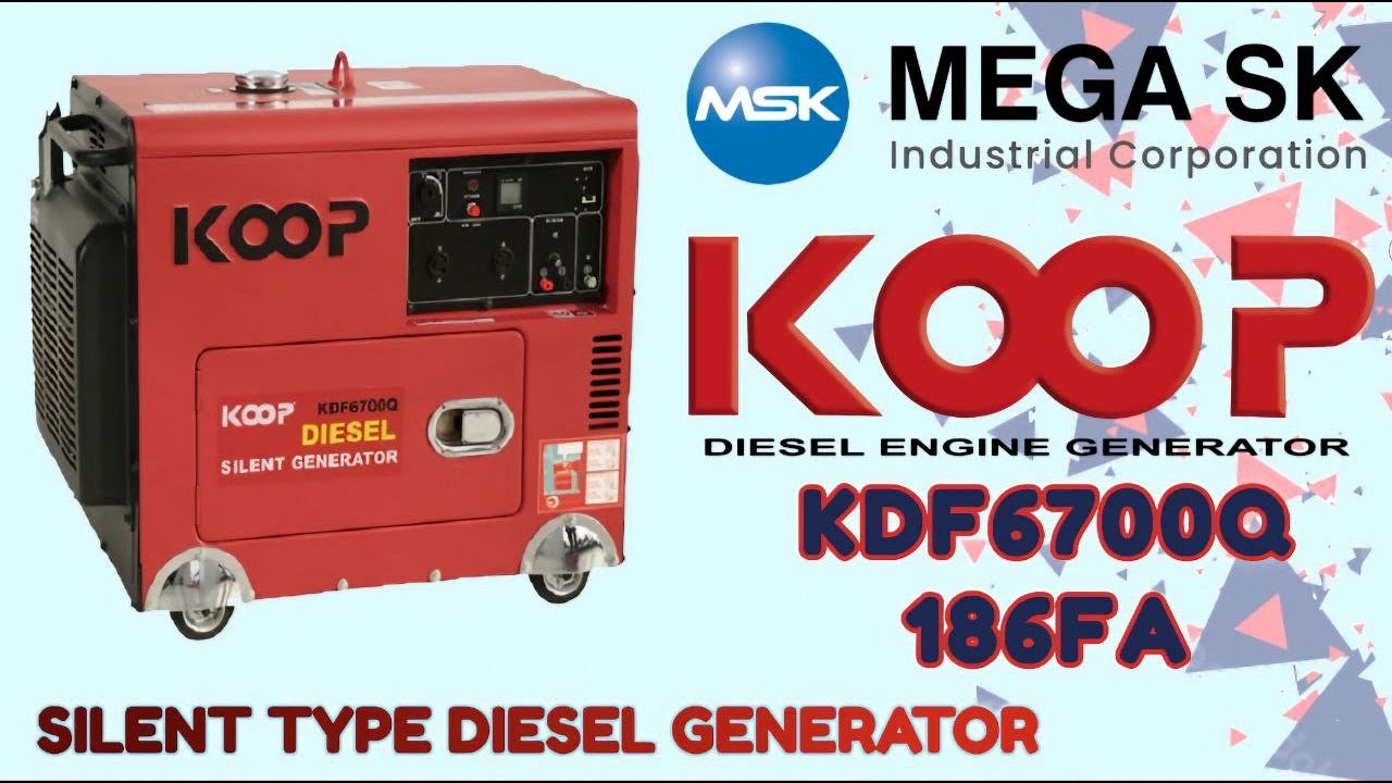 KOOP GF3-6.25kVA KDF6700Q 186FA SILENT TYPE DIESEL GENERATOR | DEMO ...