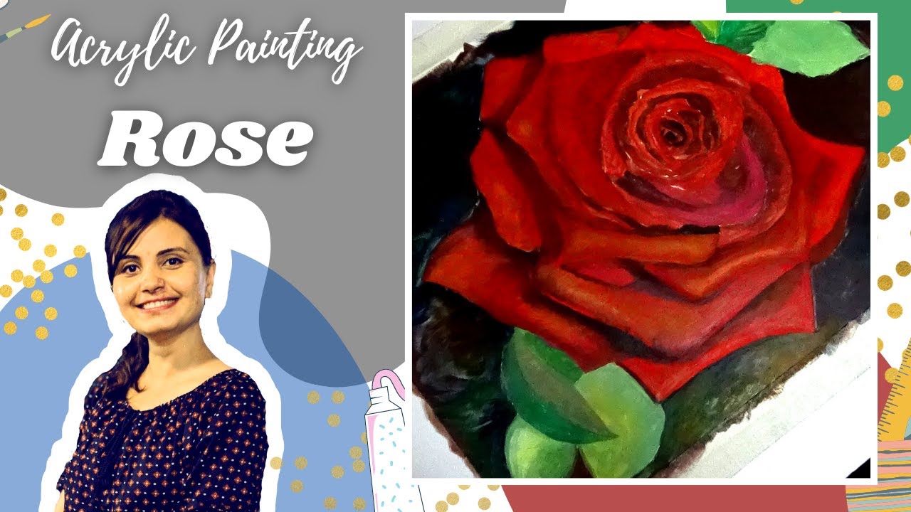 Beautiful Flower ( Rose ) Acrylic Painting Time Lapse - YouTube