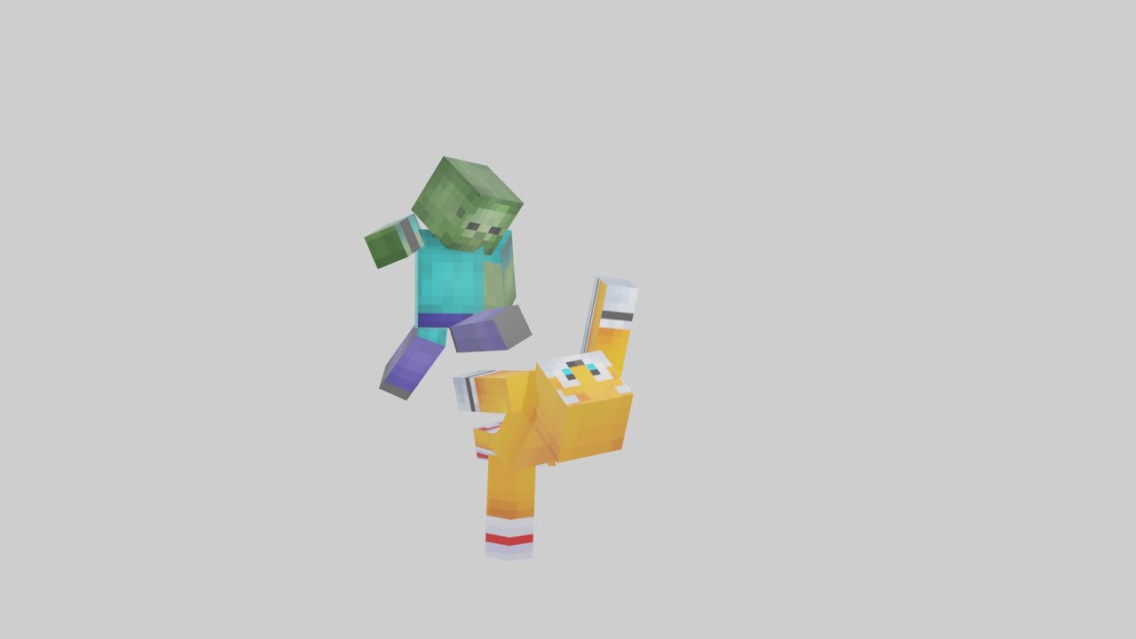 Tails vs Minecraft Zombie Blender Animation Part 1 - YouTube