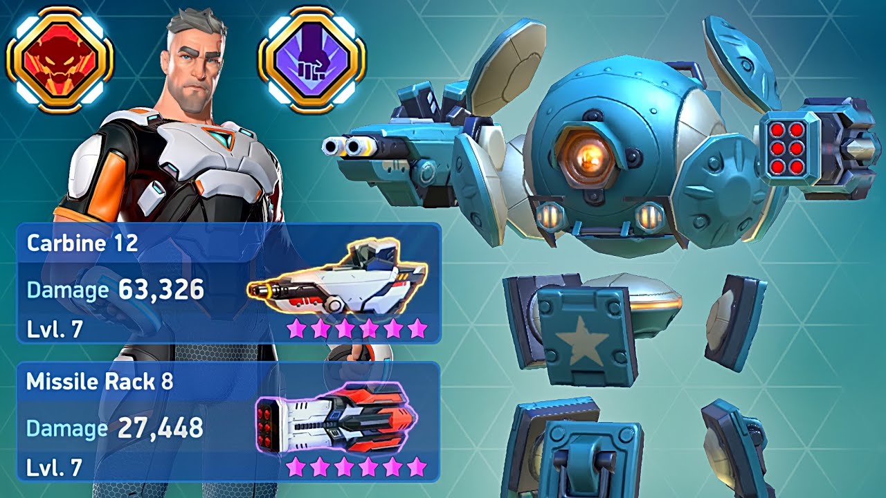 Surge with Carbine 12 + Missile Rack 8 - Mech Arena - YouTube