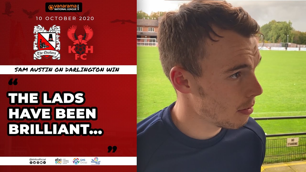 Sam Austin 10/10/20: Darlington 1-3 Harriers post-match - YouTube