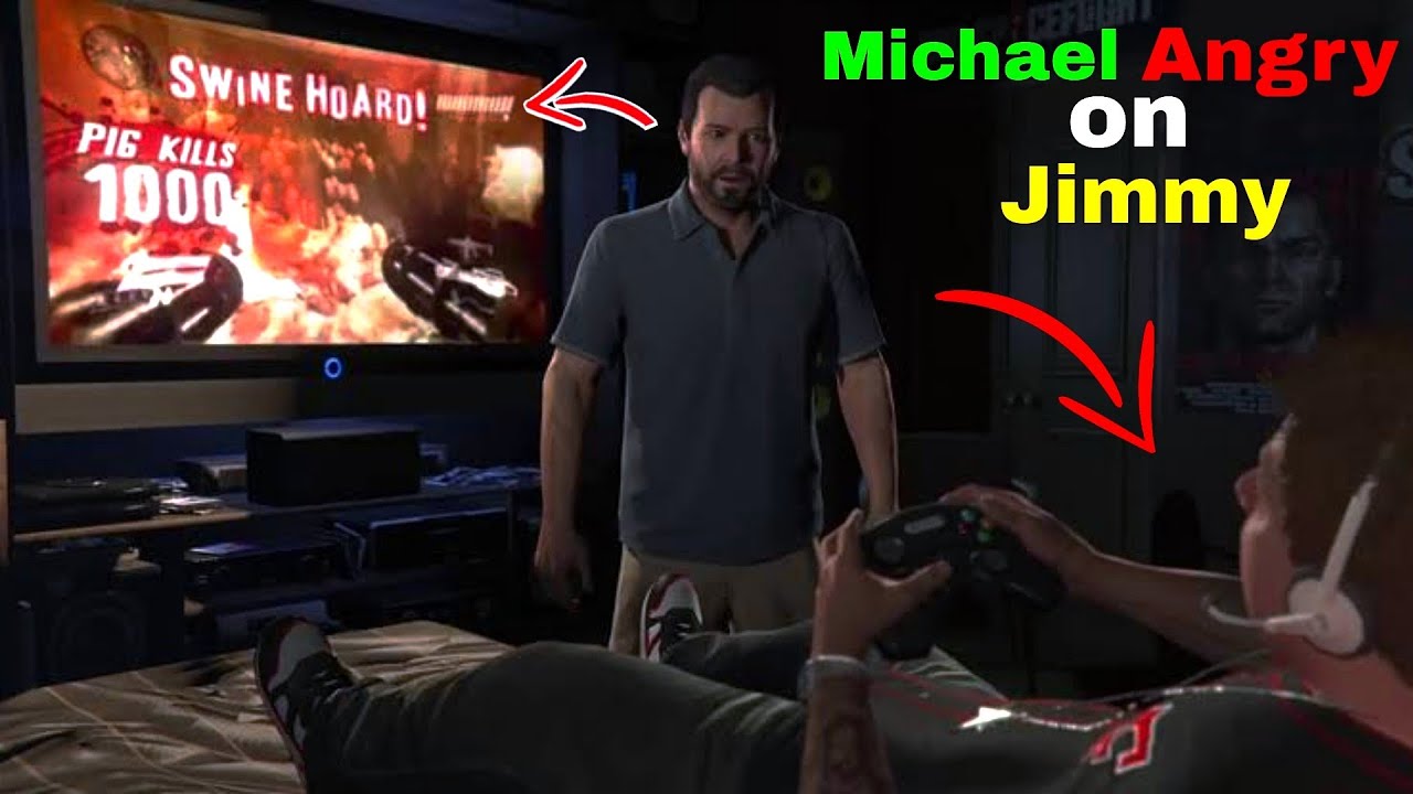 GTA V | Michael Angry on Jimmy and Smash The TV - YouTube