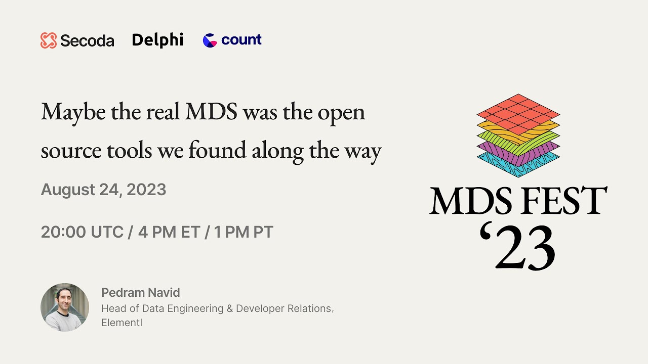 Maybe the real MDS was the open source tools we found along the way ft ...