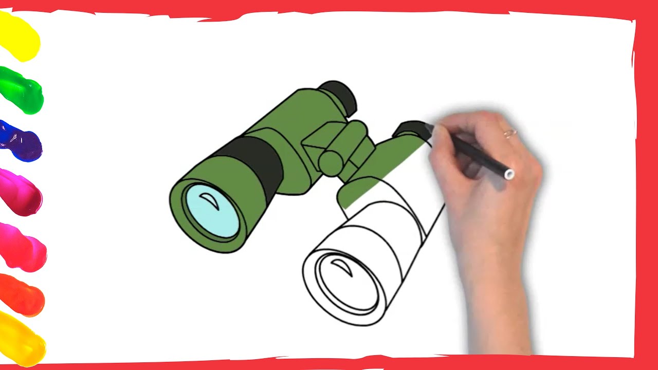 How To Draw a Binoculars | Easy Tutorial For Kids | 어린이 그림 - YouTube