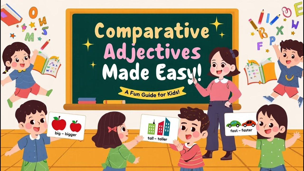 Comparative Adjectives Made Easy: A Fun Guide for Kids! - YouTube