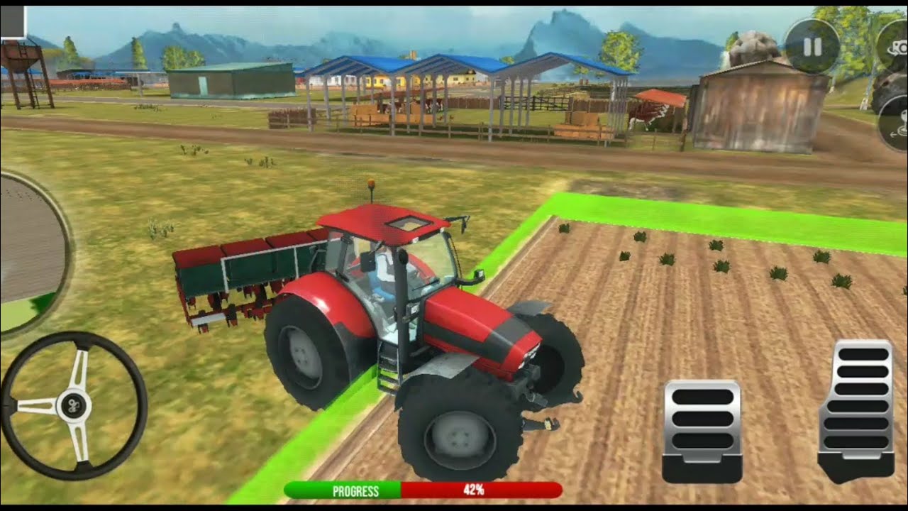 Tractor Simulator 3D game | Tractor video | Tractor farming game - YouTube