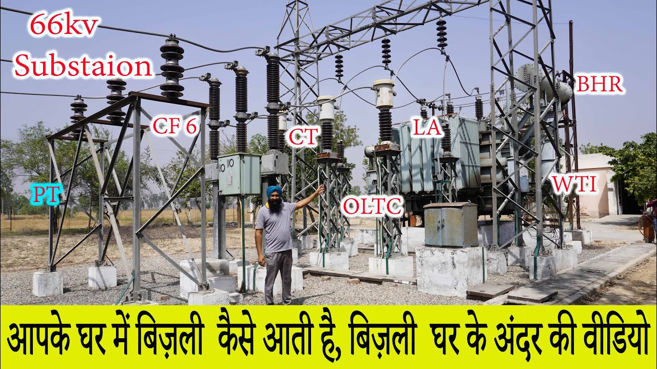 How Do Substations Work? 66 kva substation के अंदर क्या होता है| sf6,ct,pt,wti,la,battery bank ...
