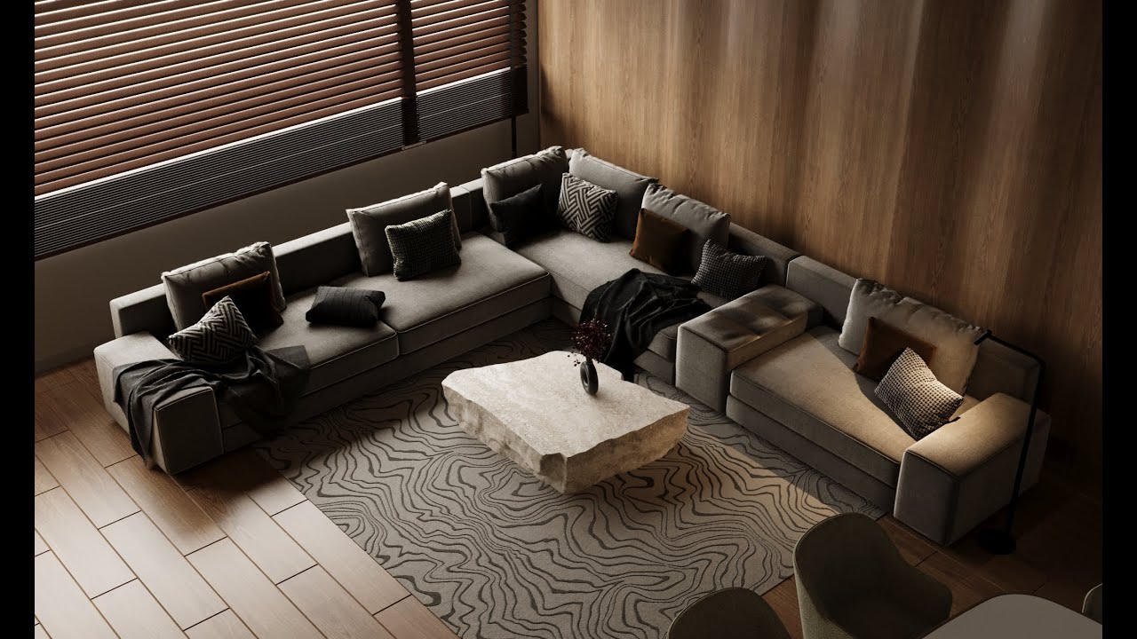 Render setup and Lighting summary in a Living and Dining Space using ...