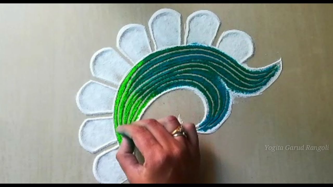 Super easy and very beautiful rangoli design - YouTube