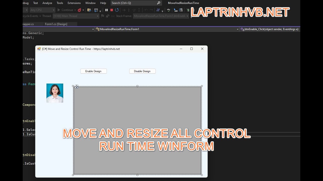 C Vbnet How To Move And Resize All Control In Winform Run Time Youtube 2354