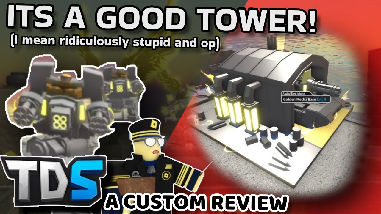 TDS Golden Mecha Base REVIEW (old modded) (Roblox) - YouTube