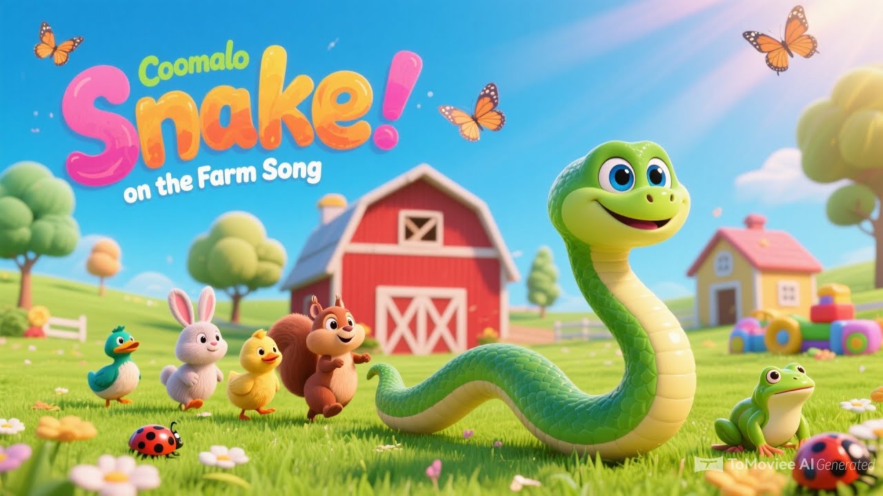 Snake on the Farm Song | Fun Snake Song for Kids | Animal Sounds & Farm ...