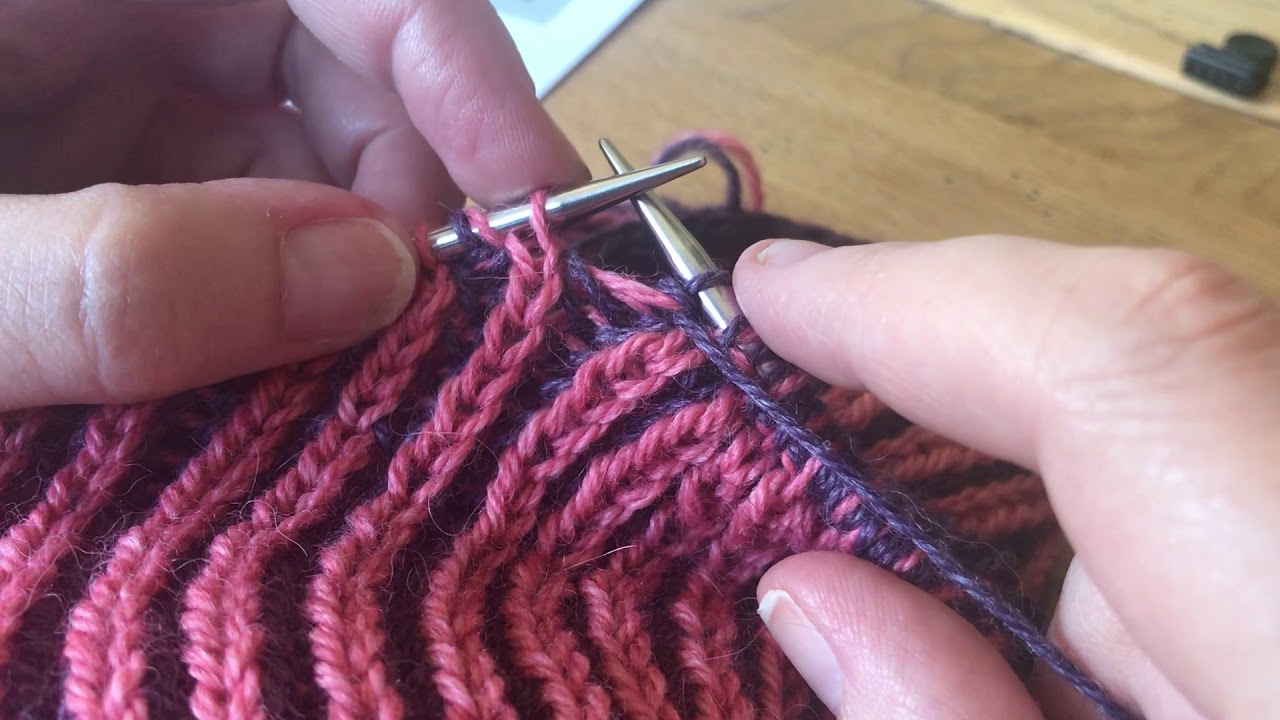 Brioche Knitting how to do work a BRP - YouTube