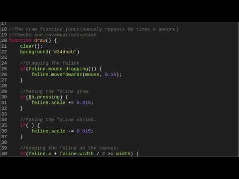 Feline Fields (Game Dev/Design -Unit 4 Lesson 4.4 - Coding with p5play & JavaScript) - YouTube