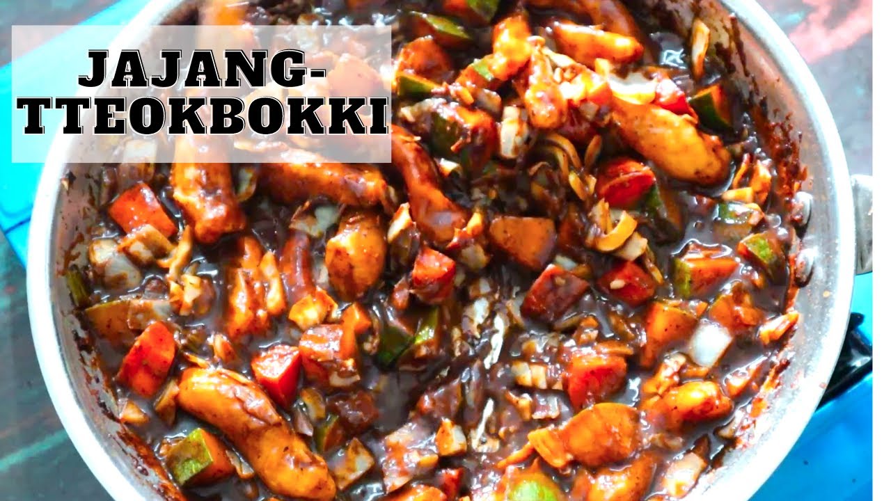 Jajang Tteokbokki With Jajang Sauce | Korean Black Bean Rice Cakes ...