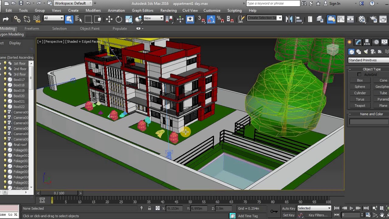 Multi Story Apartments in 3Ds Max | Civil Engineering Project | Vertex ...