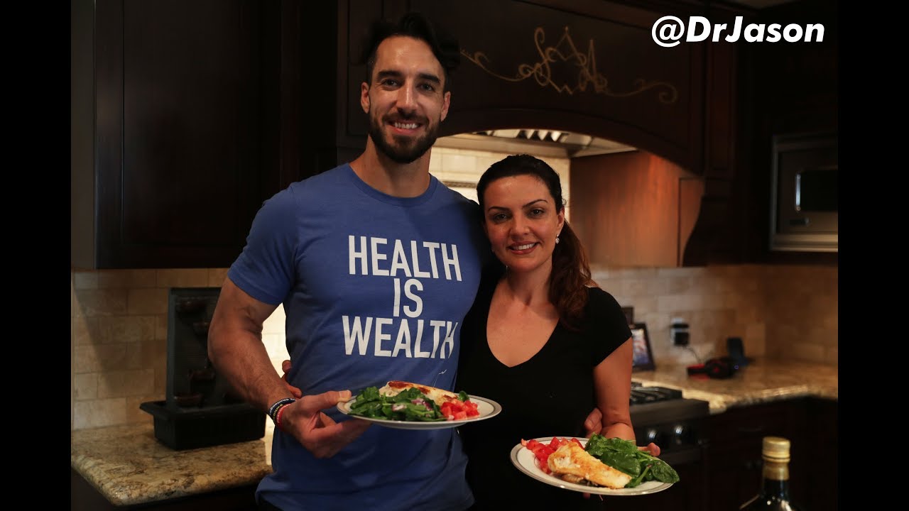 Dr. Jason - Cooking With Me - HEALTHY Paleo Meal! (Pan-Seared Halibut ...