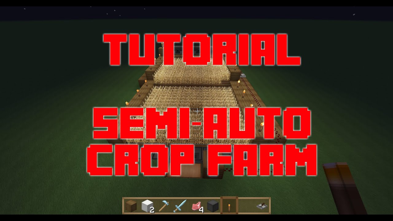 Minecraft 1.8 Tutorial - Semi Automatic Crop Farm - YouTube