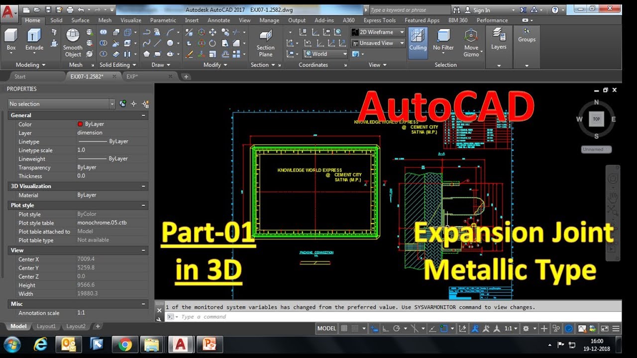 AutoCAD Mechanical: Design of Expansion joint- Part01 ( Metallic Type ...