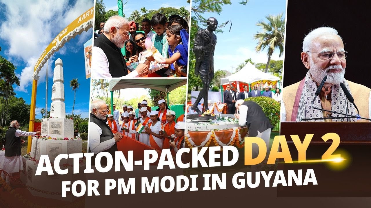 Highlights from Day 2 of PM Modi's eventful Guyana visit - YouTube