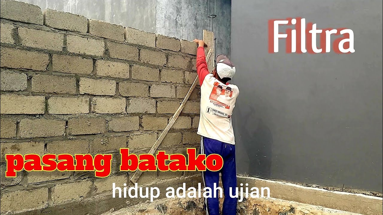 pasang batako dinding rumah - YouTube