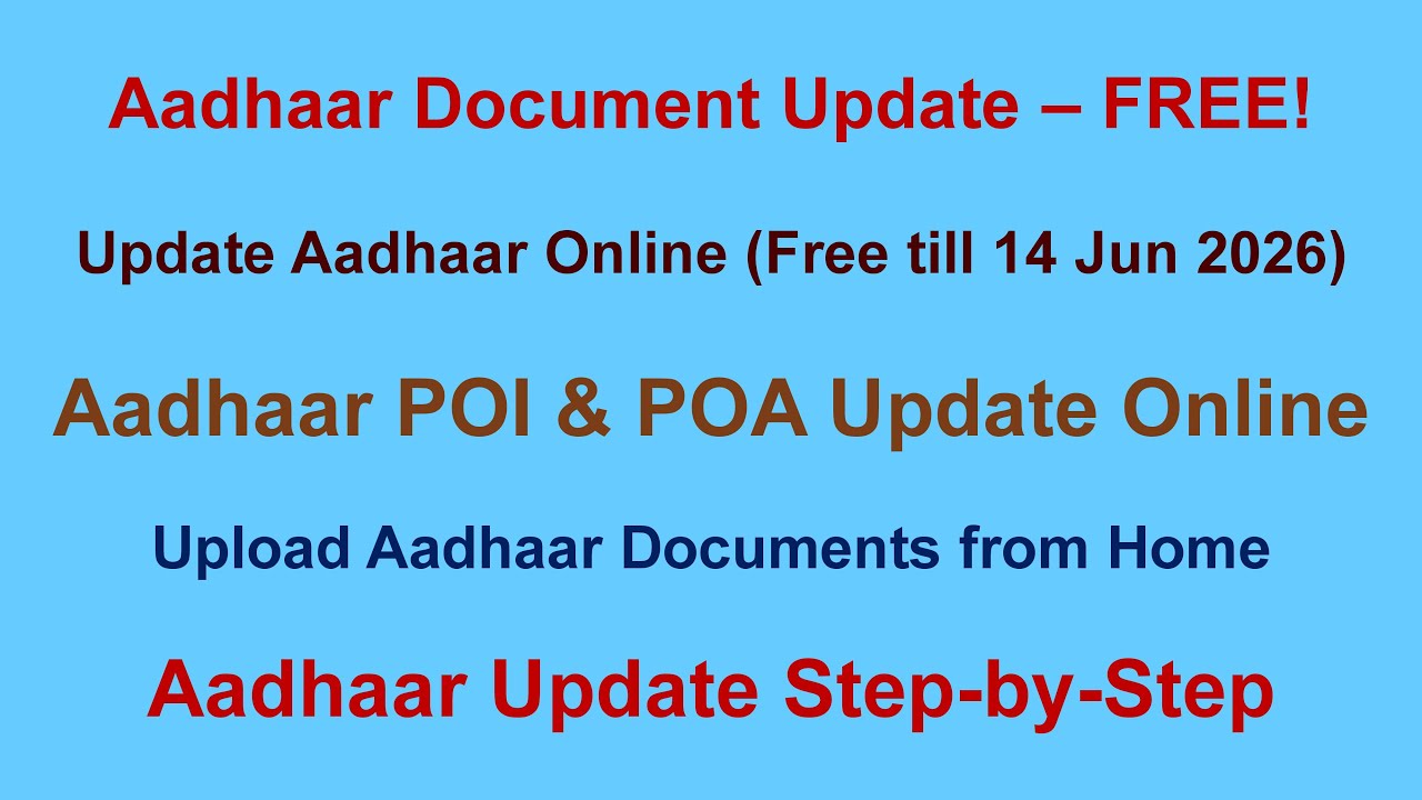Aadhaar Document Update online on myAadhaar Portal. Upload POI and POA ...
