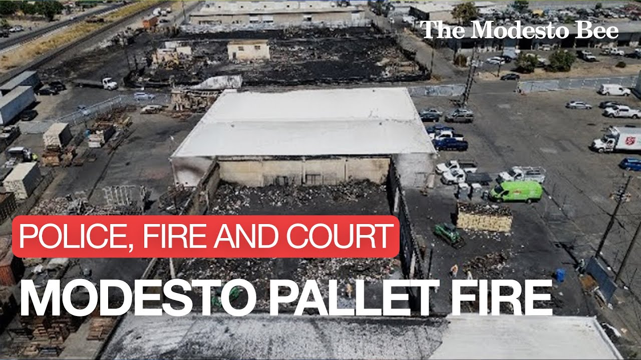 Modesto Pallet Fire Destroys Family Moving Business - YouTube