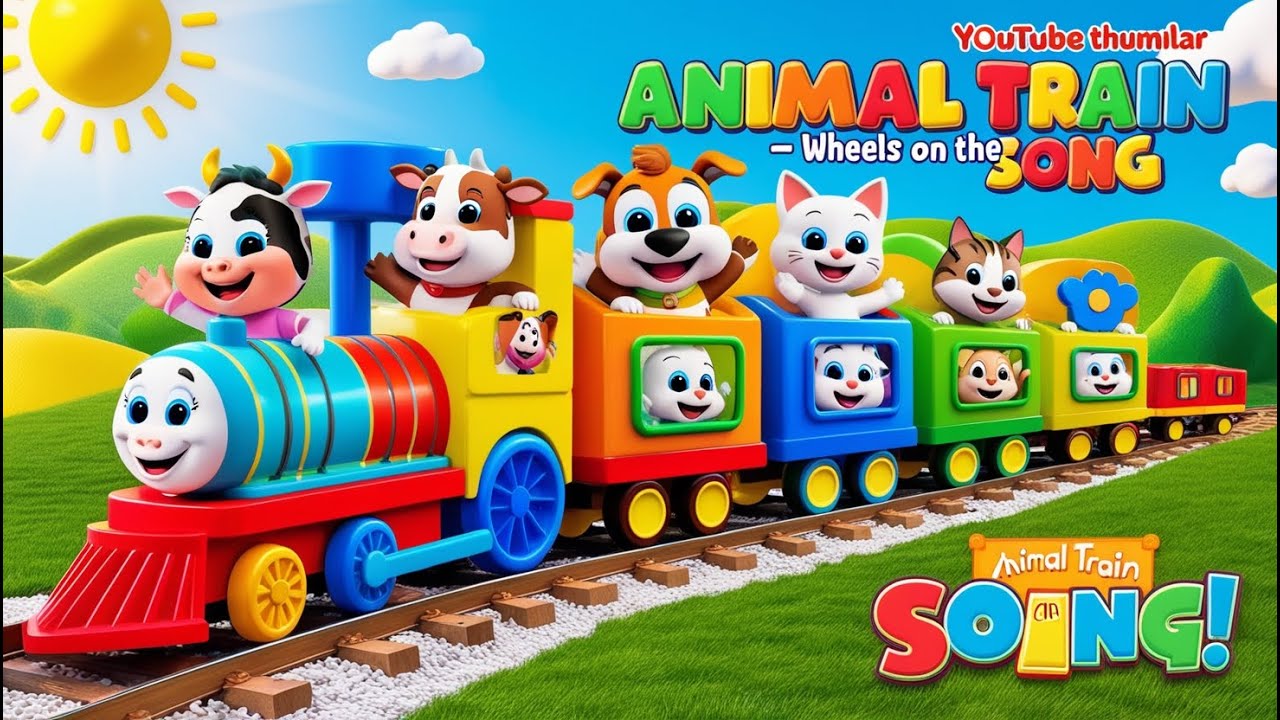 Animal Train Song for Kids | Wheels on the Train – Fun Animal Sounds ...