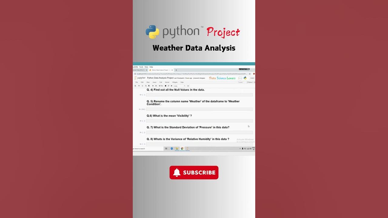 Python Project - 1 | Weather Data Analysis P-2 #DataScienceLovers - YouTube