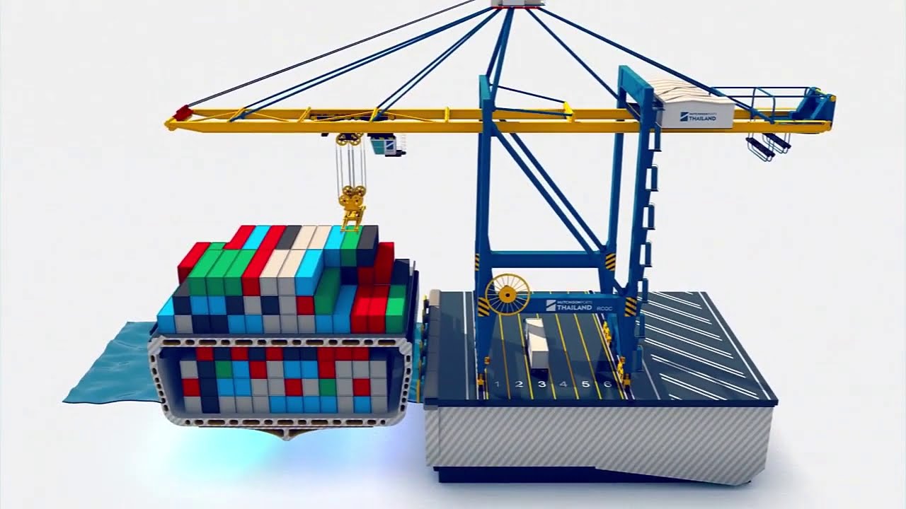 Hutchison Ports Thailand Quay Crane Animation - YouTube