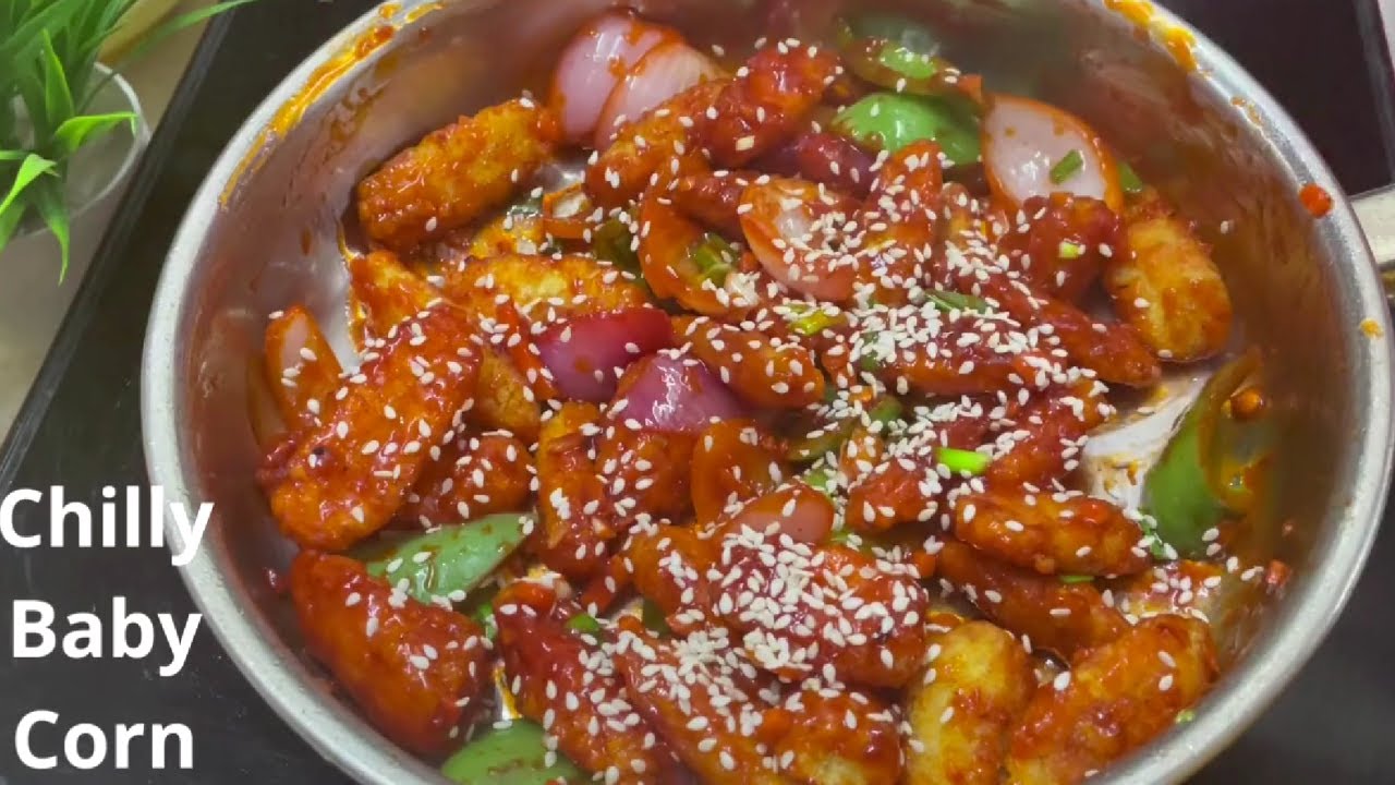 Chilli Baby Corn - Restaurant Style | Crispy Baby Corn Recipe | Sesame ...