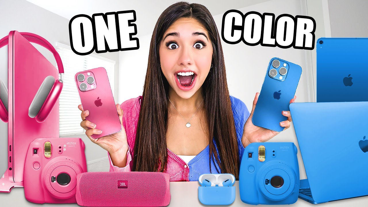 BUYING Everything in ONE COLOR Apple Shopping Spree! - YouTube