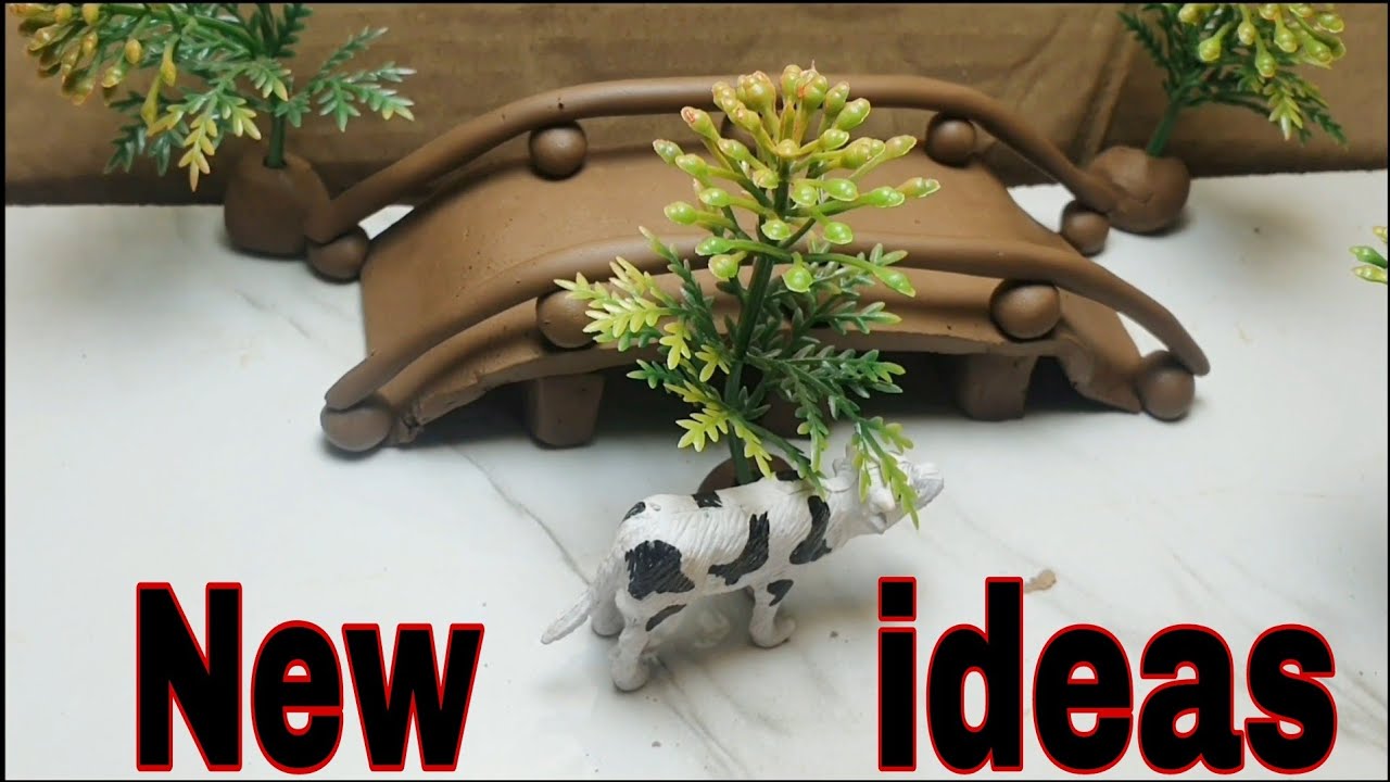 How to make a bridge from clay, flowers, small animals... - YouTube