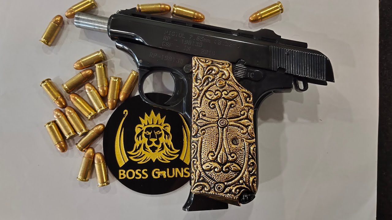 Gold modification 32 Bore pistol gsf model 2014 with pure gold grips ...