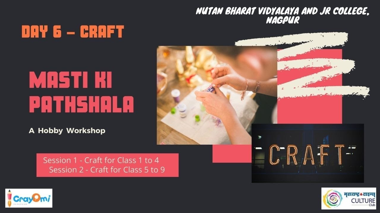 Masti Ki Pathshala, Hobby Workshop | Day 6 - Craft | DIY Activities ...