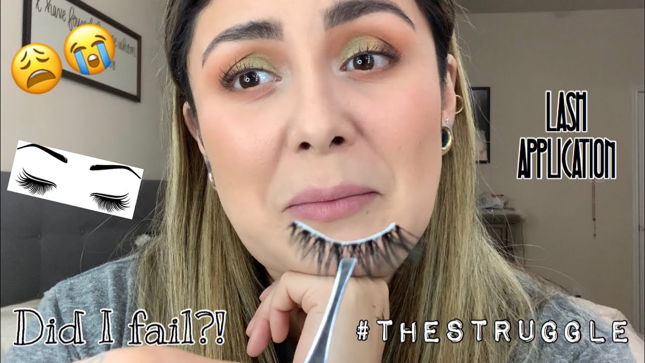 Strip Lash application | watch me struggle 😭😭 - YouTube