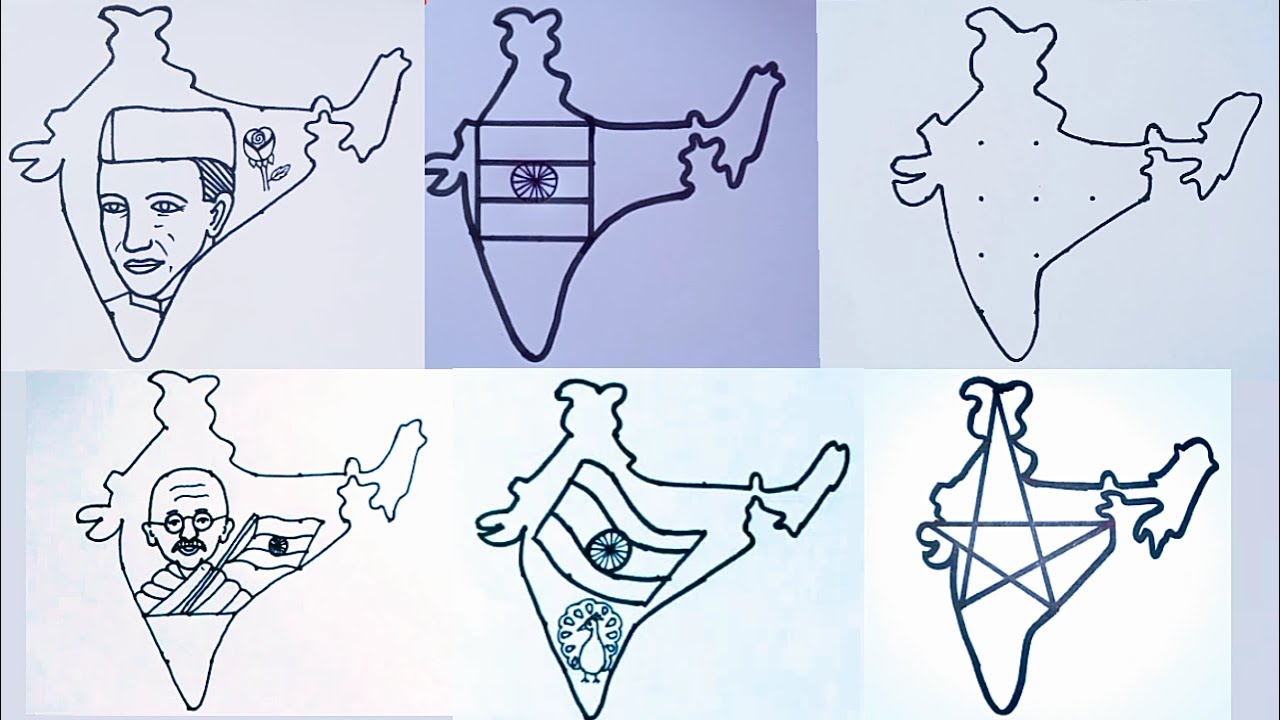 India map drawing Very simple method// How to draw a India map easy ...