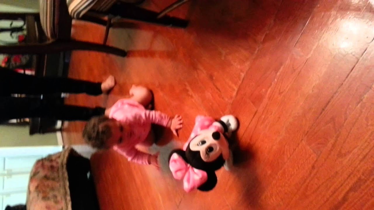 Learning to crawl with minnie mouse - YouTube
