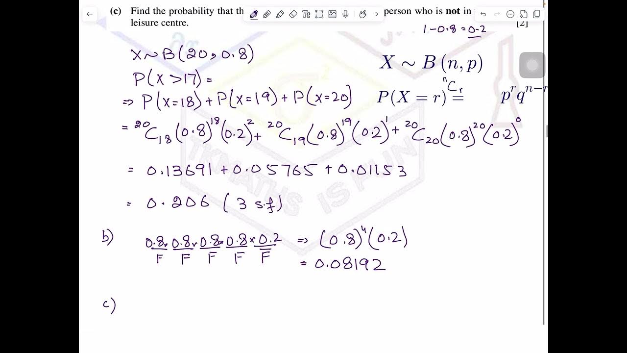 TKMaths A Level S1 Binomial Distribution - Calculate Probability Video 2 - YouTube